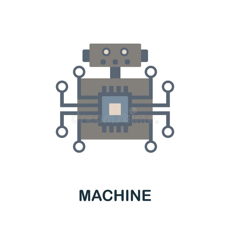 Machine Flat Icon. Colored Sign from Machine Learning Collection ...