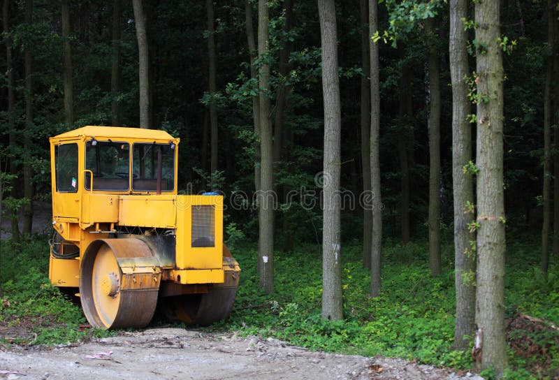 Machine in forest stock image. Image of trunks, machinery - 11310503