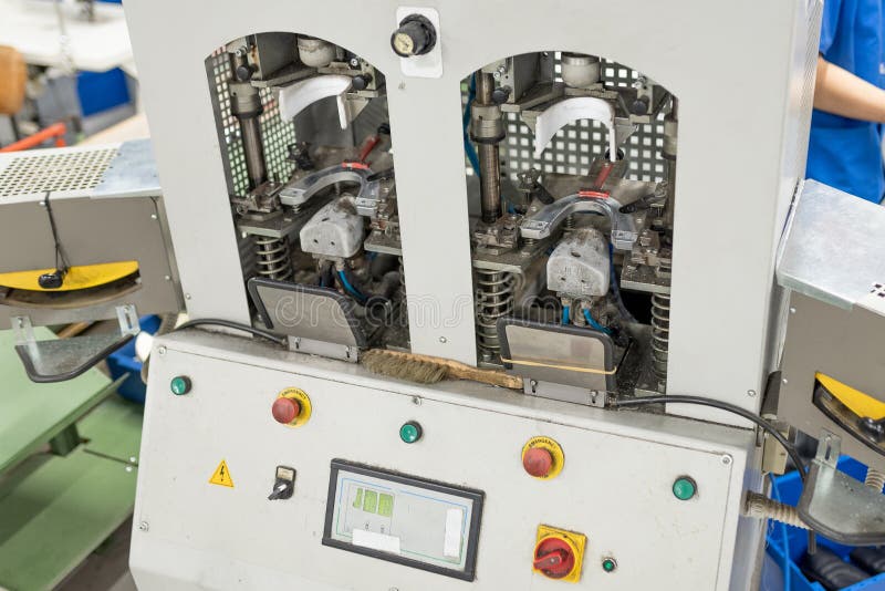 Machine for Forming the Front Part. Shoe Manufacturing Stock Photo ...