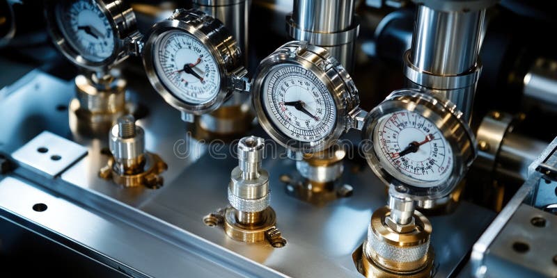 Machine Gauges Close Up stock photo. Image of manufacturing - 378733208