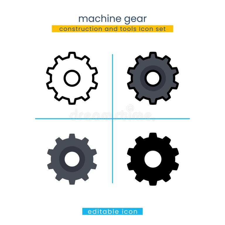 Machine gear icon stock vector. Illustration of tool - 330362938