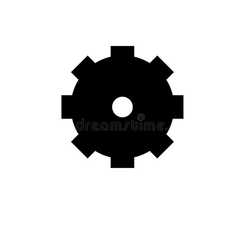 Machine Gear, Machinery Mechanism Solid Flat Vector Icon Isolated on ...