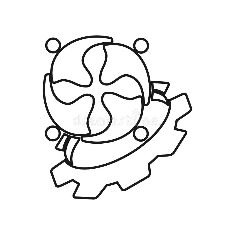 Machine Gear People Commitment Teamwork Together Outline Logo Stock ...