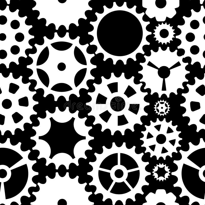 Machine Gear Wheel Cogwheel Seamless Pattern Background. Vector Stock ...