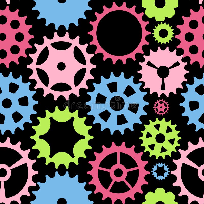 Machine Gear Wheel Cogwheel Seamless Pattern Background. Vector Stock ...