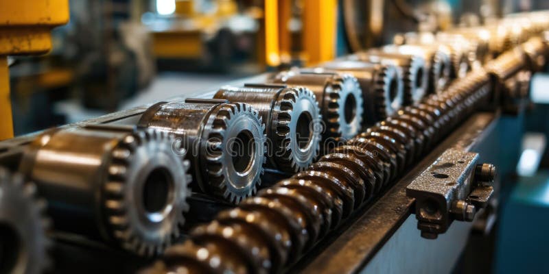 Machine with gears stock photo. Image of steel, robotics - 377417192