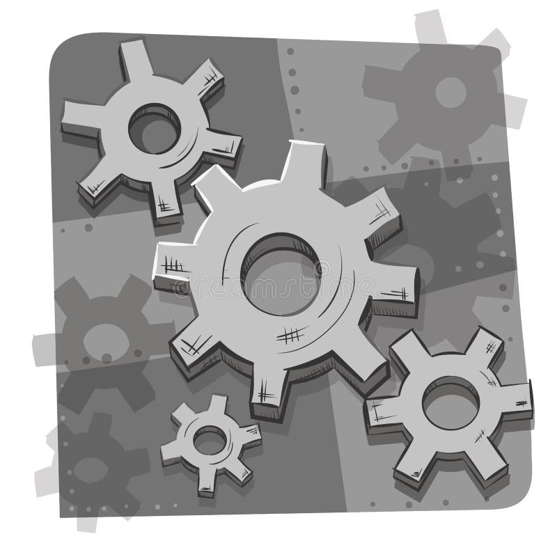 Machine gears and cogs stock vector. Illustration of parts - 95057699