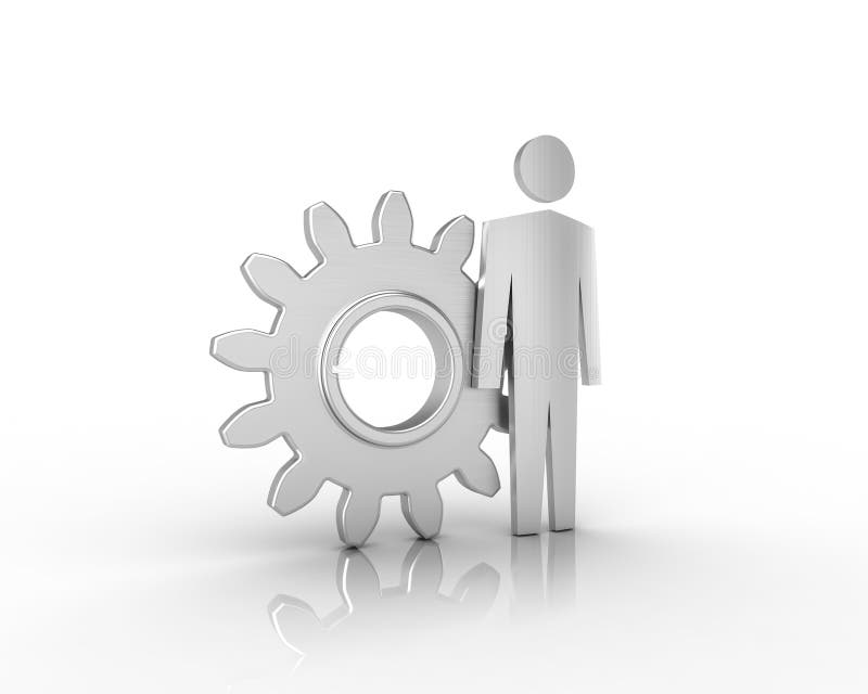 Machine Gears with Figurine Stock Illustration - Illustration of ideas ...