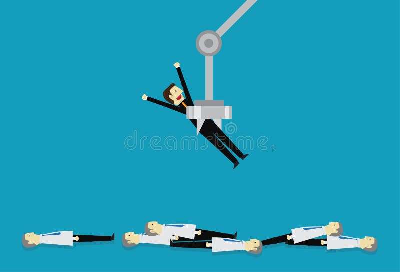 Machine Grabbing Selected Employees Stock Vector - Illustration of ...