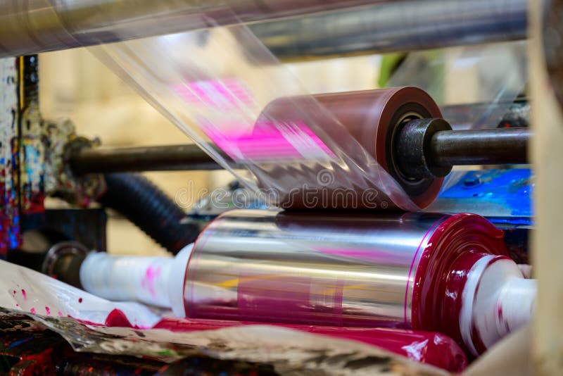 Machine Gravure Printing is Working Stock Photo - Image of industry ...