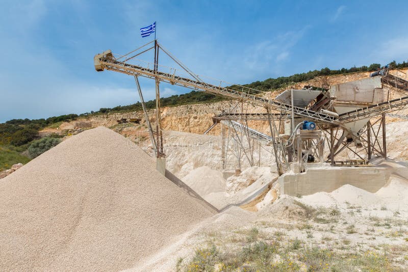 Machine in Greece Mining Gravel Stock Photo - Image of soil, heap: 70459882