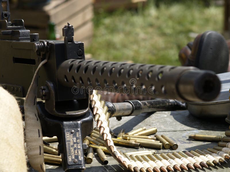 Machine-gun stock photo. Image of ammo, army, bullets - 1120968