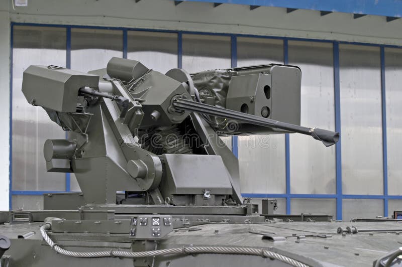 Antiaircraft Machine Gun Mounted on a Tank Stock Photo - Image of armed ...