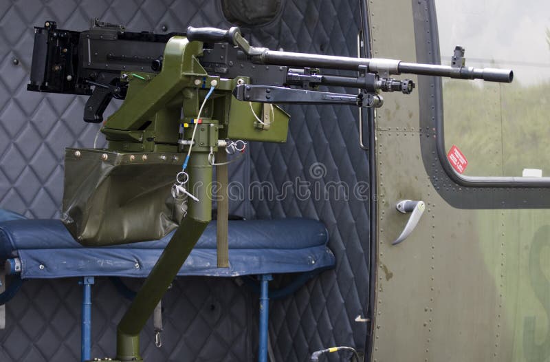 Machine gun stock photo. Image of danger, helicopter - 17754370