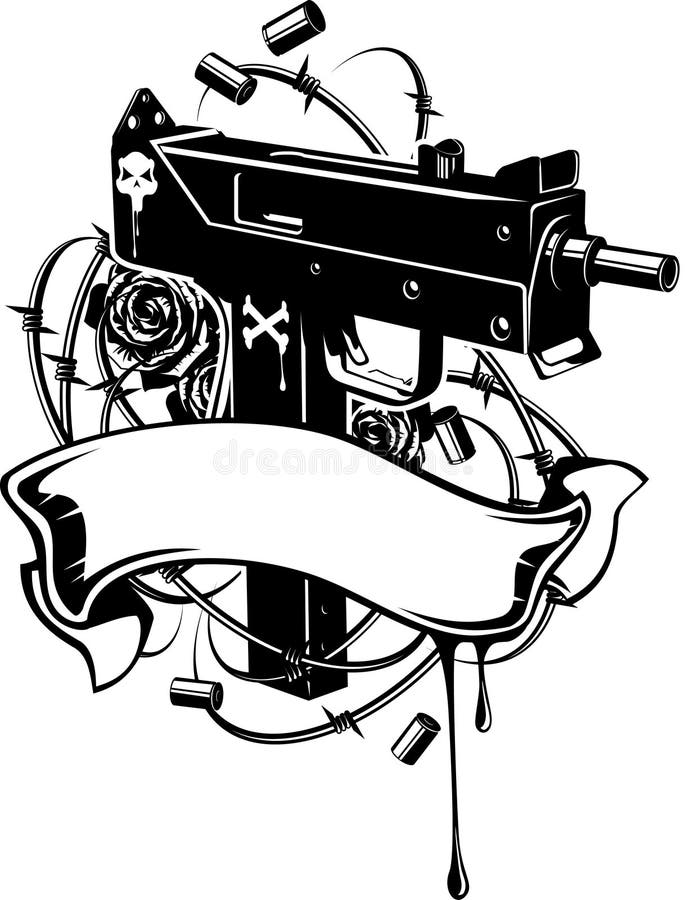 Machine gun stock vector. Illustration of arms, enemies - 26540618