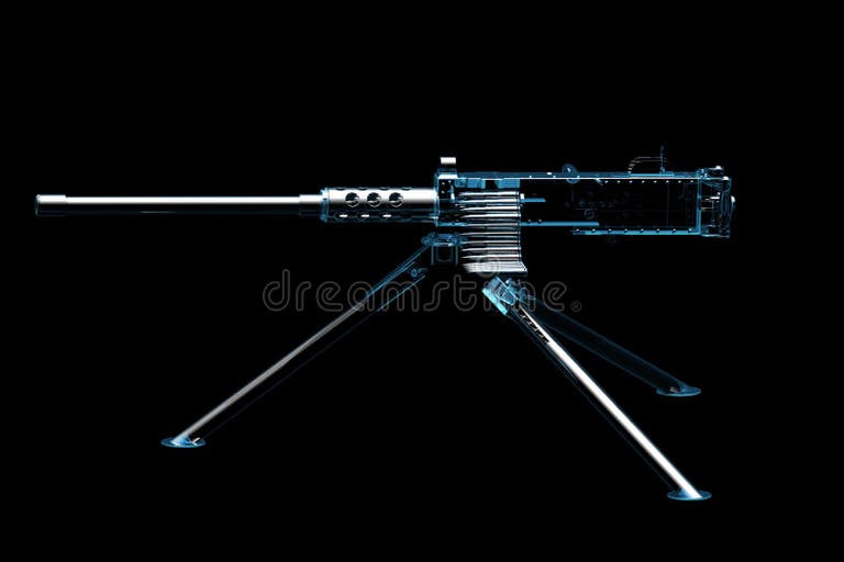 Machine Gun (3D xray blue) stock illustration. Illustration of machine ...