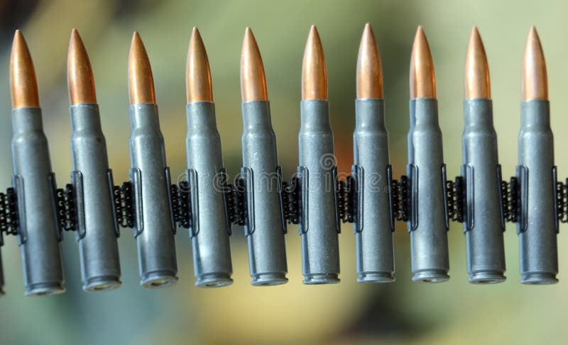 Machine Gun Bullets during a War Patrol of the Army Stock Photo - Image ...