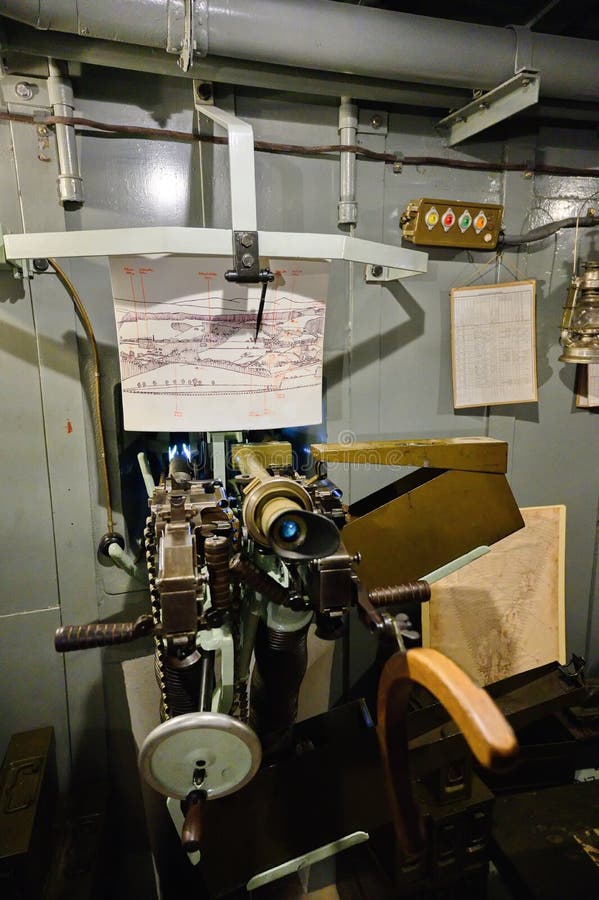 Machine Gun and Cannon Inside the Bunker. Editorial Stock Photo - Image ...