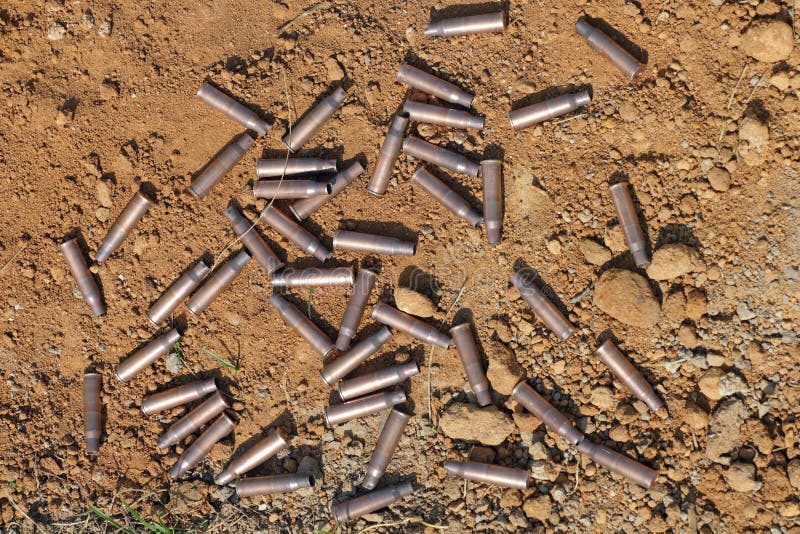 Spent ammo casings stock image. Image of casings, nato - 16186757