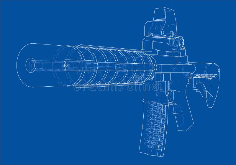 Machinegun Blueprint Stock Illustrations – 86 Machinegun Blueprint ...