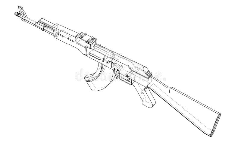 Machine Gun. 3D Illustration Stock Illustration - Illustration of army ...