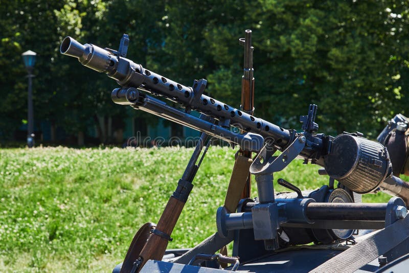The Machine Gun is Fixed on the Buggy of the Motorcycle Stock Photo ...