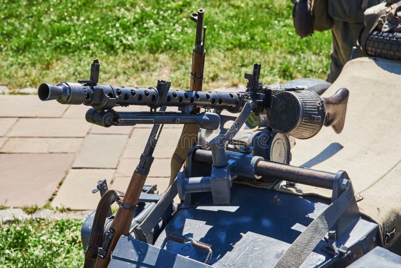The Machine Gun is Fixed on the Buggy of the Motorcycle Stock Image ...