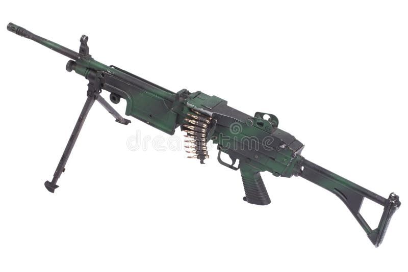 Machine gun stock image. Image of target, weapom, white - 112435607