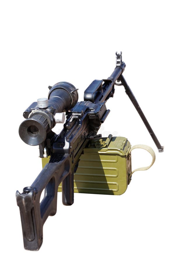 Machine Gun Isolated on White Stock Image - Image of forces, automatic ...