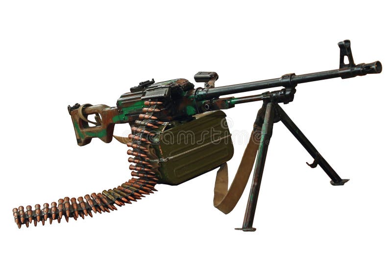 M1910 Machine Gun with Ammo Belt. Stock Photo - Image of wwii, machine ...