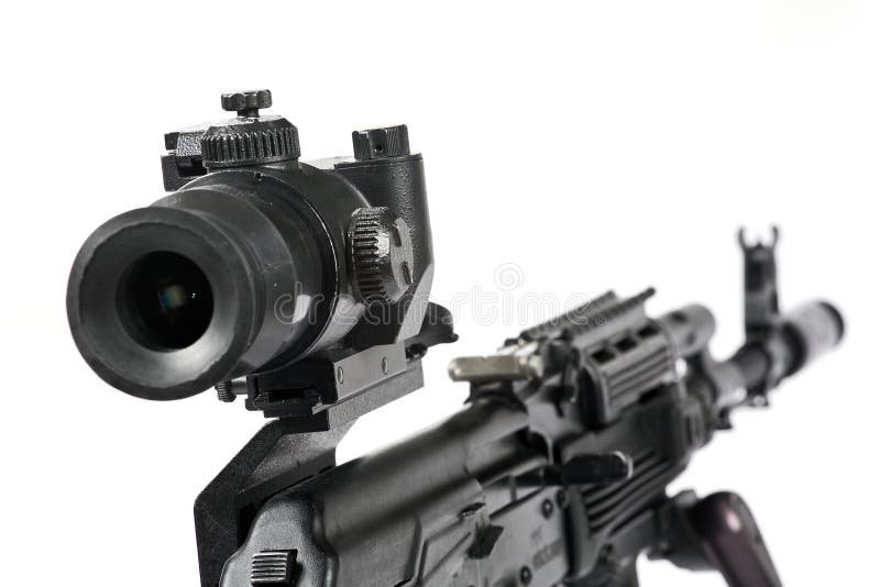 Machine gun Kalashnikov stock photo. Image of officer - 3389044