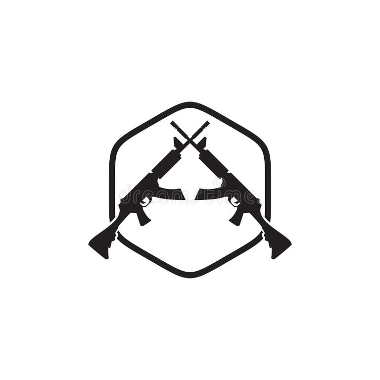 Machine Gun Logo Design Template Stock Vector - Illustration of force ...