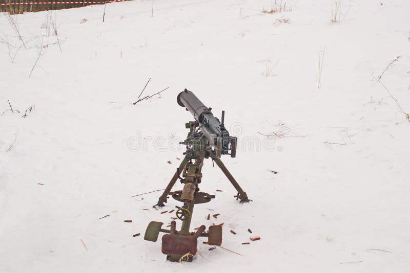 The Image of Machine Gun Maxim in Firing Position Stock Image - Image ...
