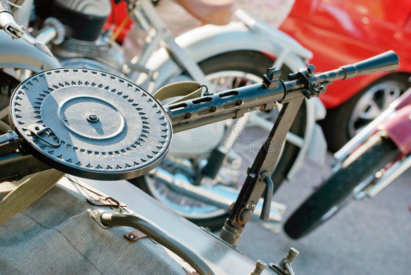 Machine Gun Mounted on the Sidecar Stock Image - Image of bullet, full ...