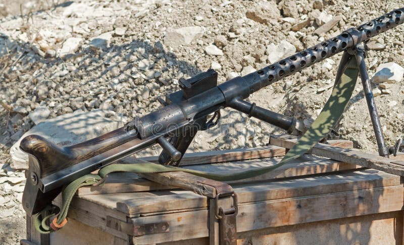 Old German Machine Gun on White Stock Image - Image of exhibit, post ...