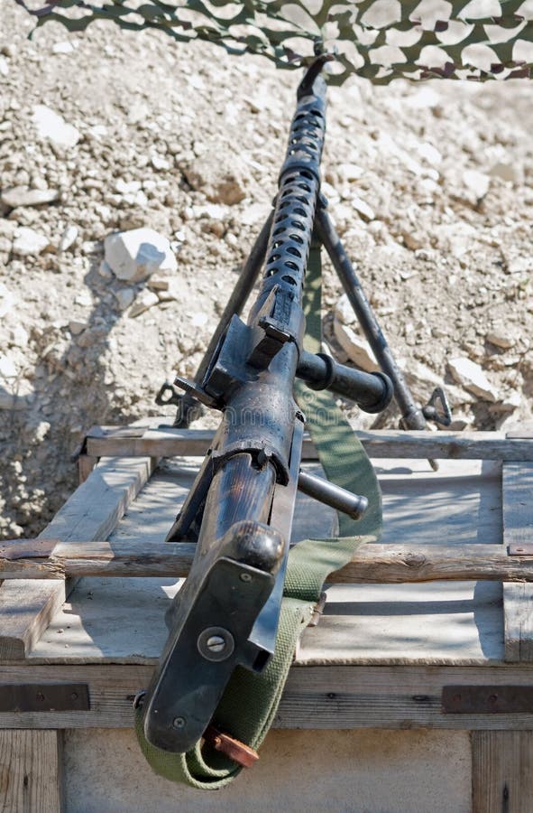 Old German Machine Gun on White Stock Image - Image of exhibit, post ...