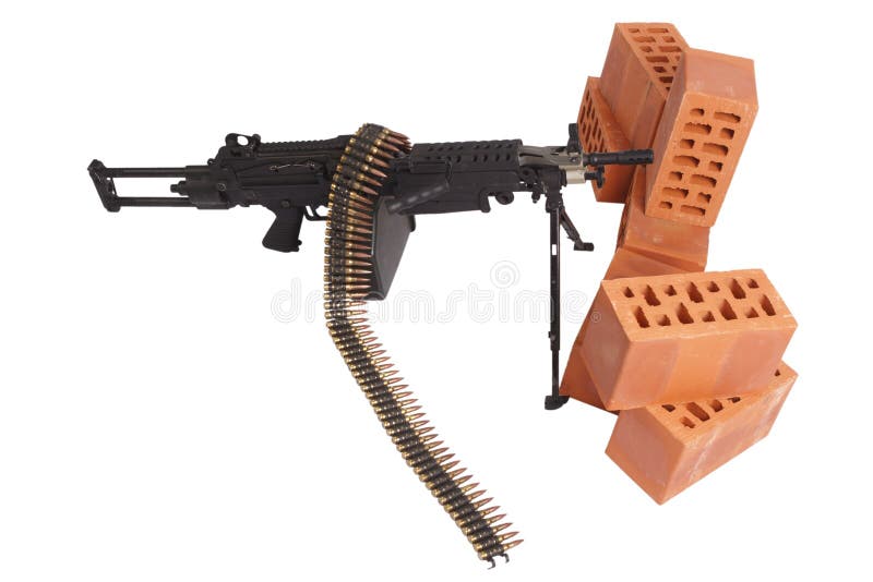 Machine gun on position stock image. Image of minimy - 112434445