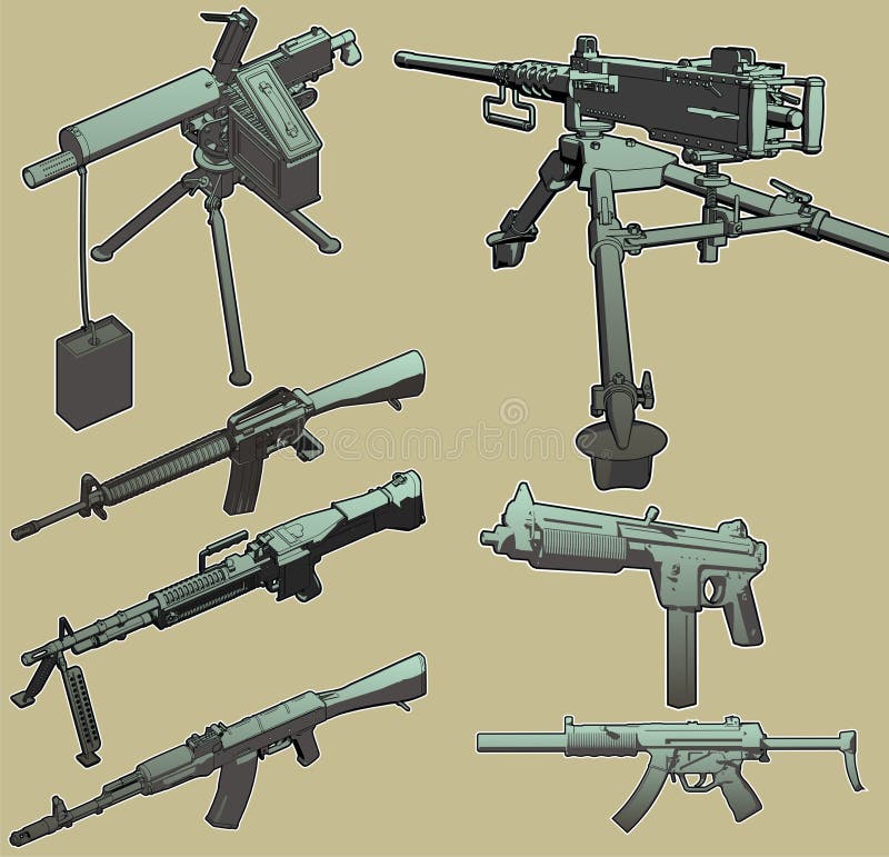 Gun Models stock vector. Illustration of names, guns, pistols - 8233500