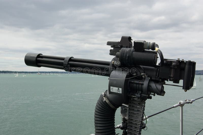Machine gun on ship stock photo. Image of royal, weapon - 15505872