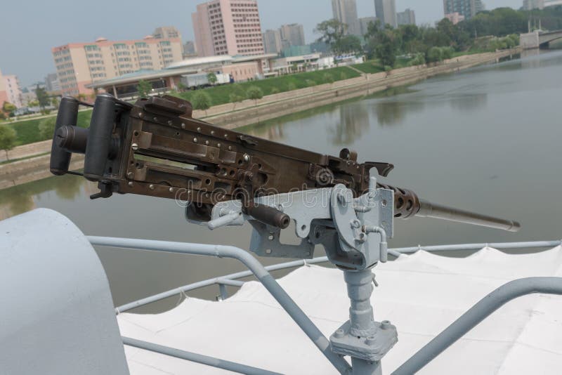 Machine Gun on the Ship Pueblo in Pyongyang Stock Photo - Image of asia ...
