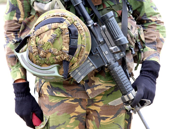 Machine Gun and Soldier Helmet Stock Photo - Image of defensive ...