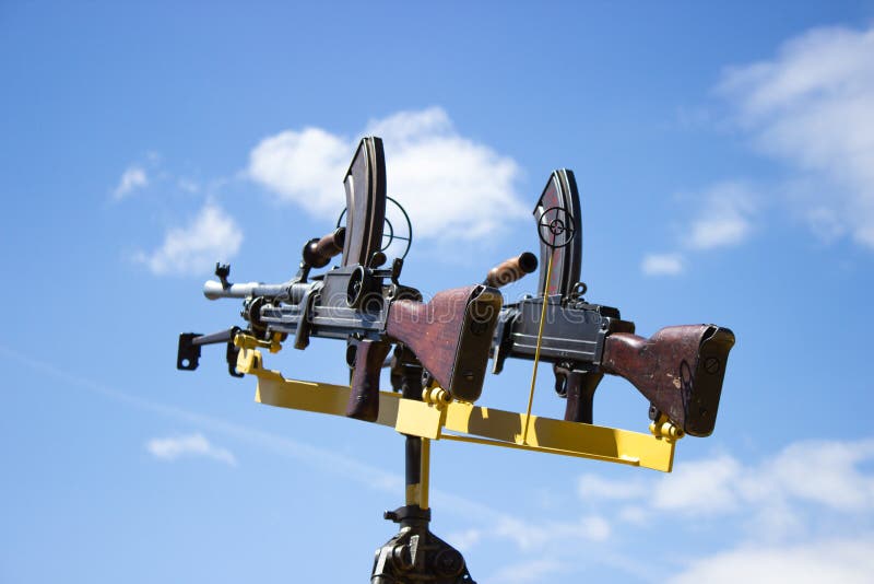 Machine Gun on a Stand Against the Sky Stock Image - Image of machine ...