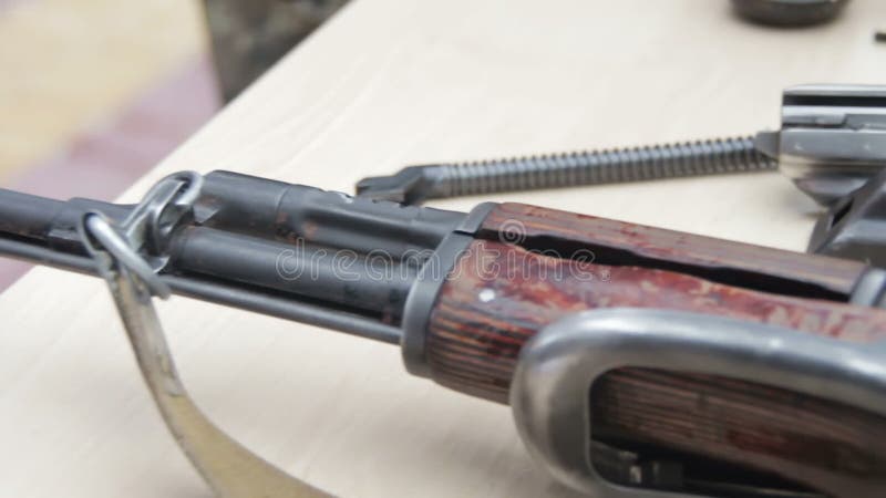 The Machine Gun on the Table Stock Video - Video of metal, caliber ...