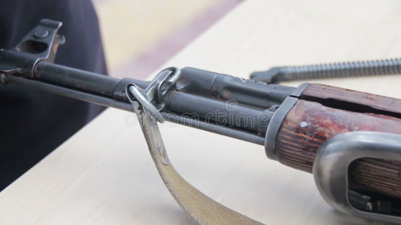 The Machine Gun on the Table Stock Video - Video of handgun, criminal ...