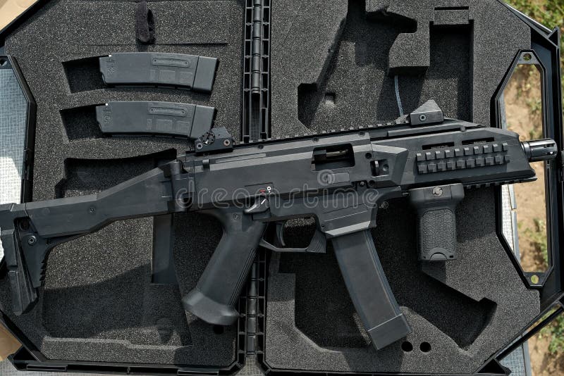 Machine Gun is on the Table. Machine Gun Close-up Stock Image - Image ...