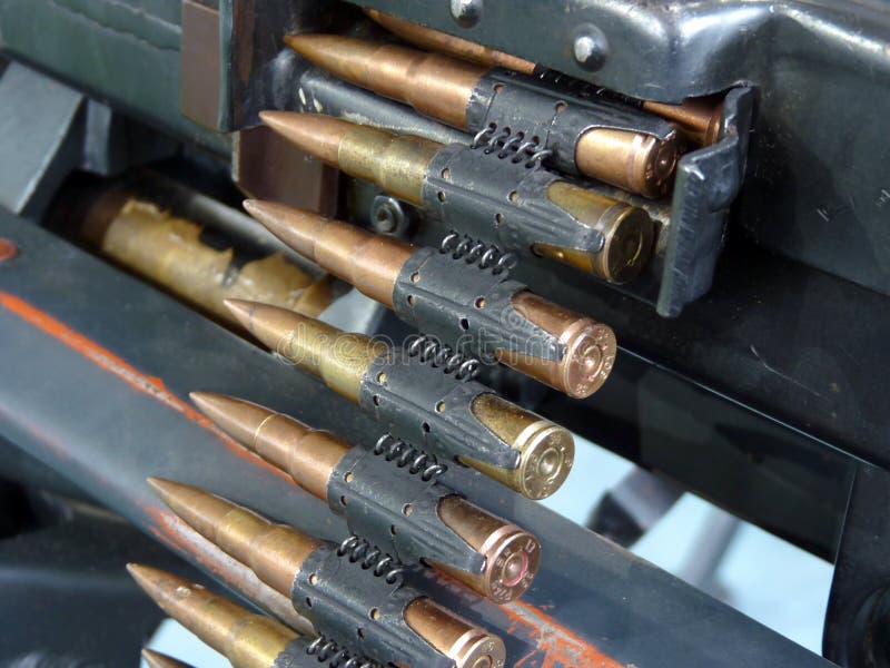 Machine-gun tape stock image. Image of equipment, automatic - 52300959
