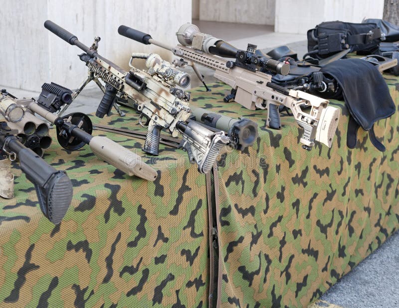 Machine Gun on the Tripod and Optical Sight Stock Image - Image of ...