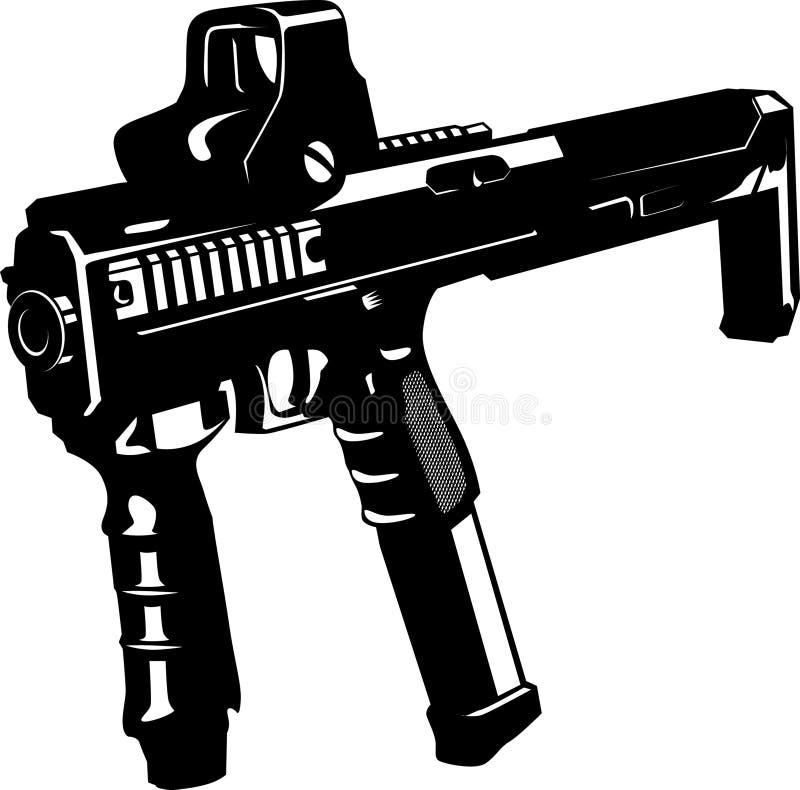Machine gun stock vector. Illustration of issue, arms - 34746708