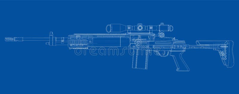 Machinegun Blueprint Stock Illustrations – 86 Machinegun Blueprint ...