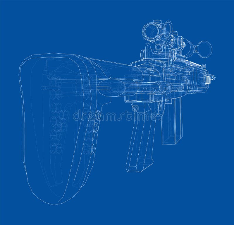 Machine Gun. Vector Rendering of 3d Stock Vector - Illustration of ...